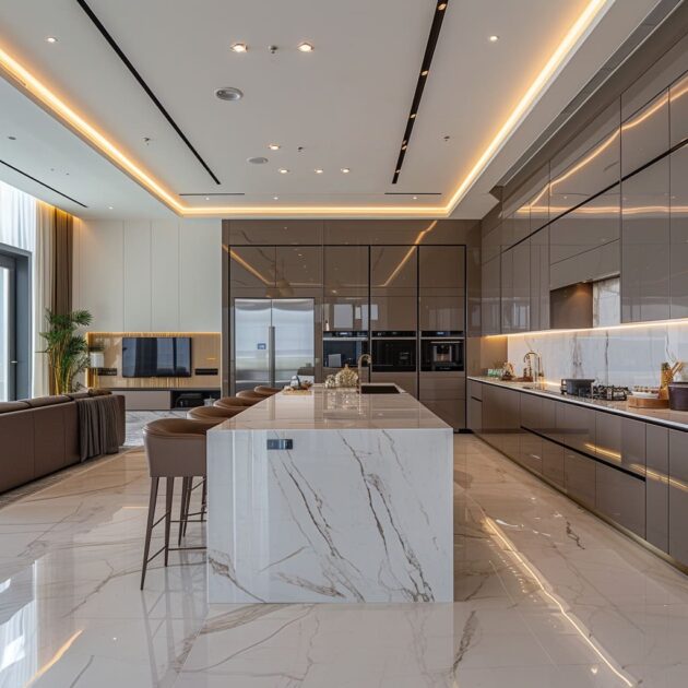 The Power of Marble Chick Kitchen Interior Design | FH