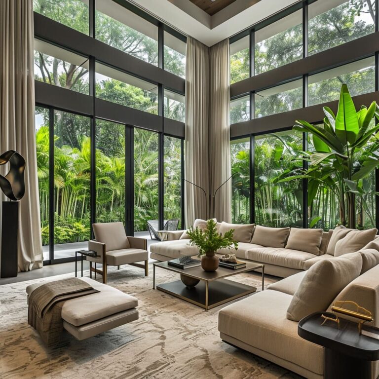 The Anatomy of High-Ceilinged House Minimalist Living Rooms