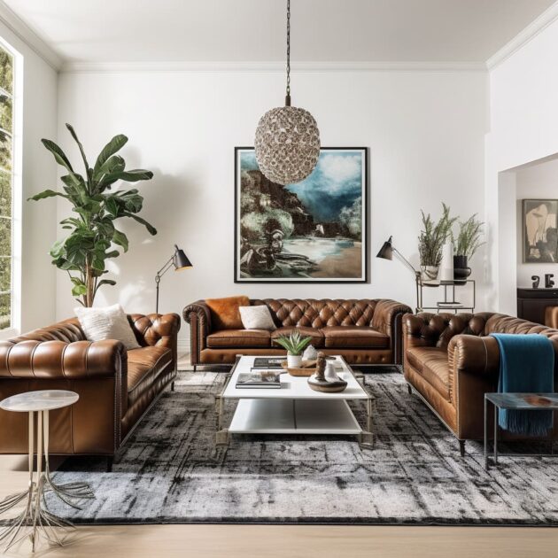 Chesterfield Sofas in Contemporary Living room Interiors