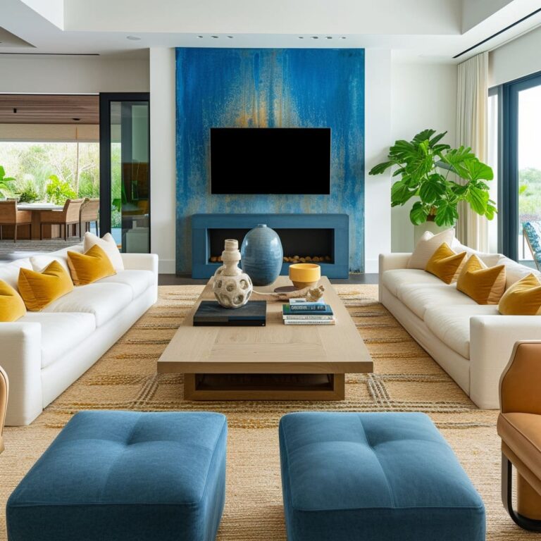 Colorful Minimalism: Living Rooms with Vibrant Accents
