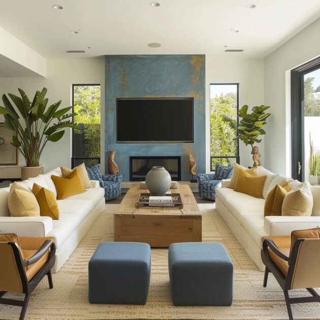 Colorful Minimalism: Living Rooms with Vibrant Accents