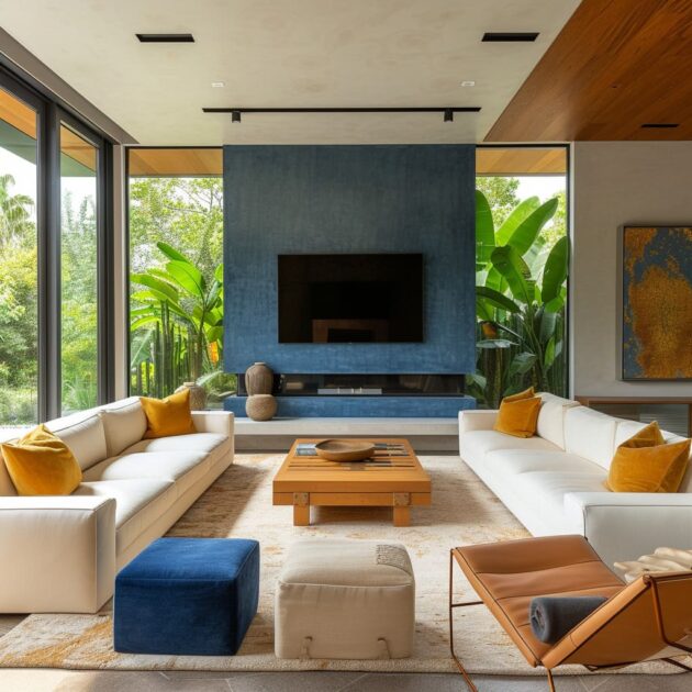 Colorful Minimalism: Living Rooms with Vibrant Accents