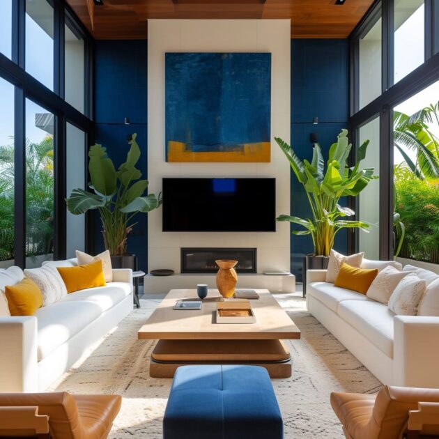 Colorful Minimalism: Living Rooms with Vibrant Accents