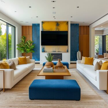 Colorful Minimalism: Living Rooms with Vibrant Accents