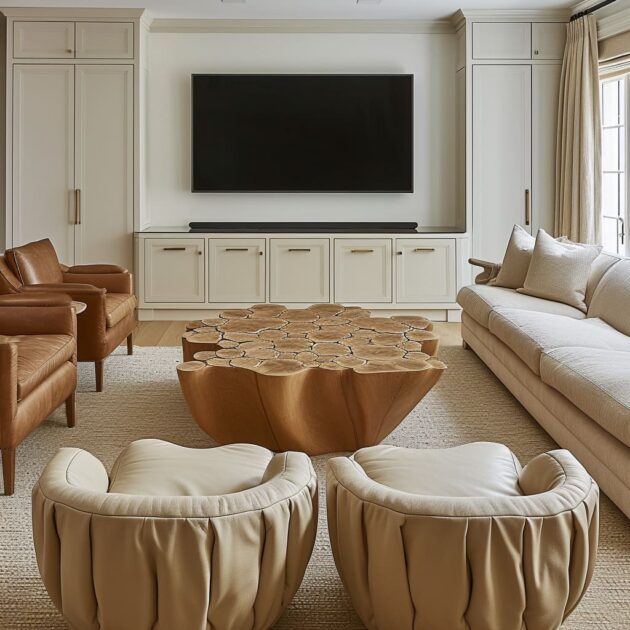 Modern Luxury and Organic Minimalism in Livign Room Design