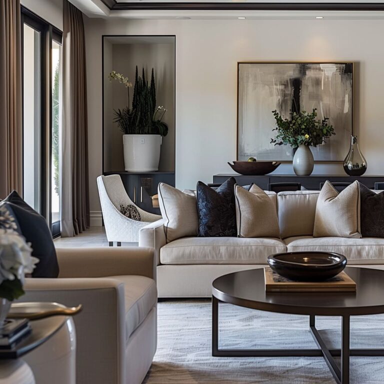 A Guide to Luxurious Transitional Living Room Design Style | FH