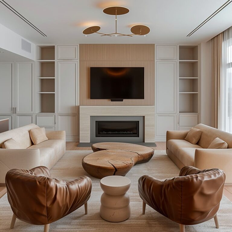 Modern Luxury and Organic Minimalism in Livign Room Design