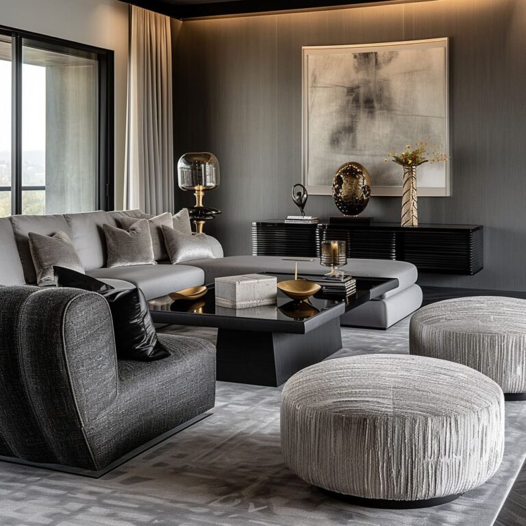 Luxurious Living Room Interior Designs with Rich Gray Hues