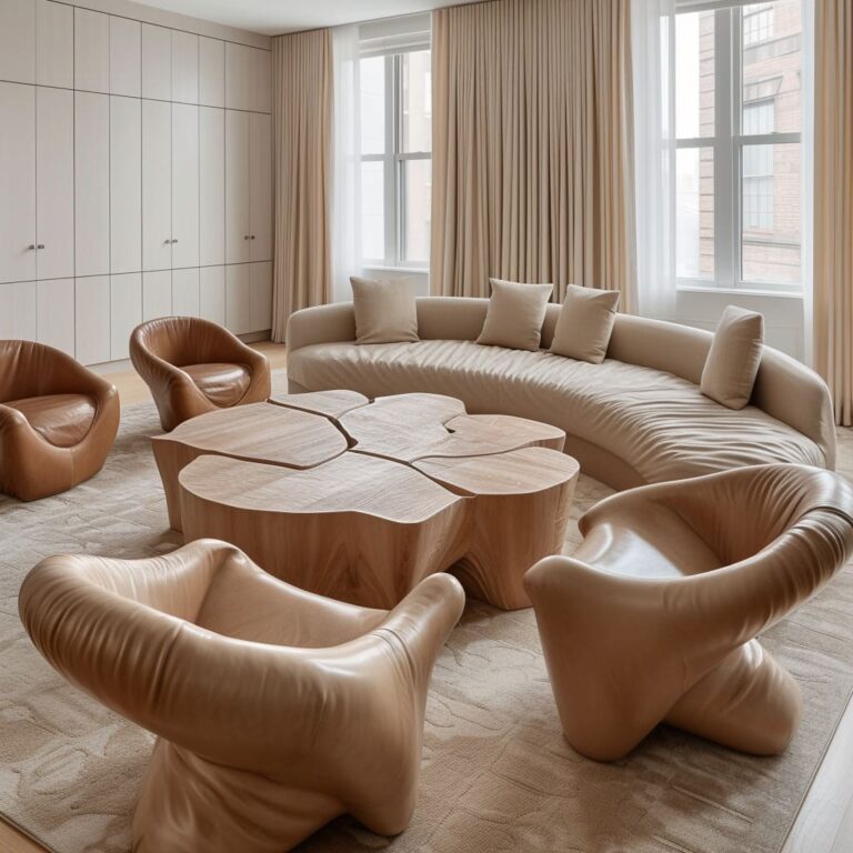 Modern Luxury and Organic Minimalism in Livign Room Design