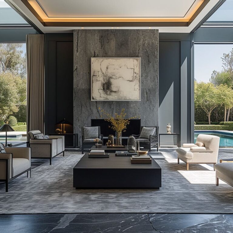 Luxurious Living Room Interior Designs with Rich Gray Hues