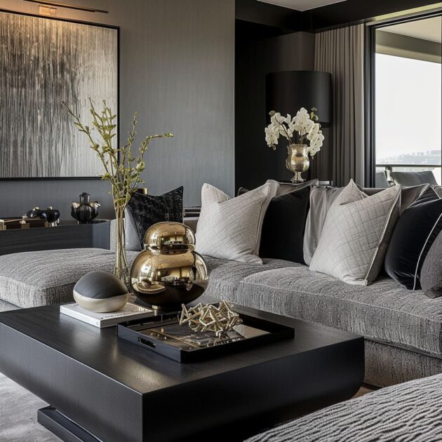 Luxurious Living Room Interior Designs with Rich Gray Hues