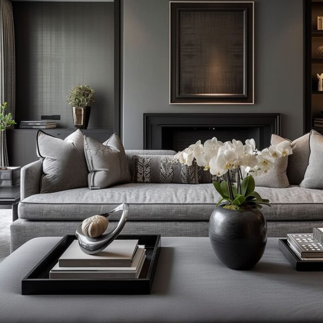 Luxurious Living Room Interior Designs with Rich Gray Hues