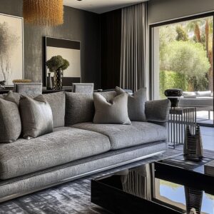 Luxurious Living Room Interior Designs with Rich Gray Hues