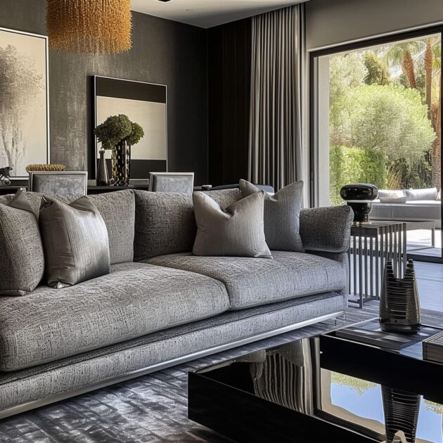 Luxurious Living Room Interior Designs with Rich Gray Hues