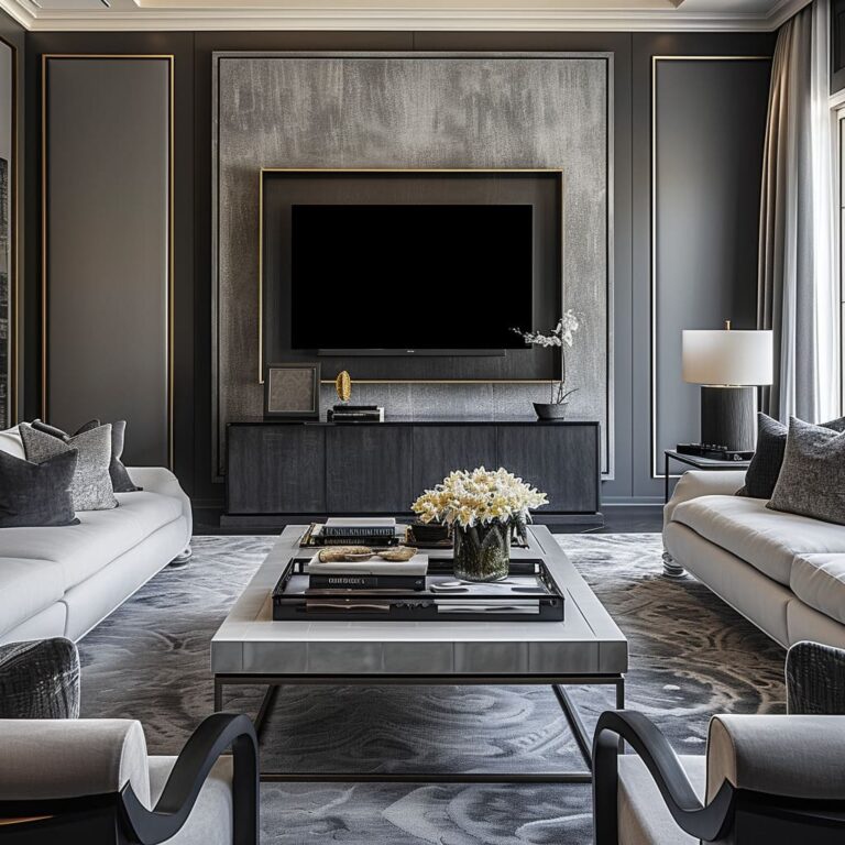 Luxurious Living Room Interior Designs with Rich Gray Hues