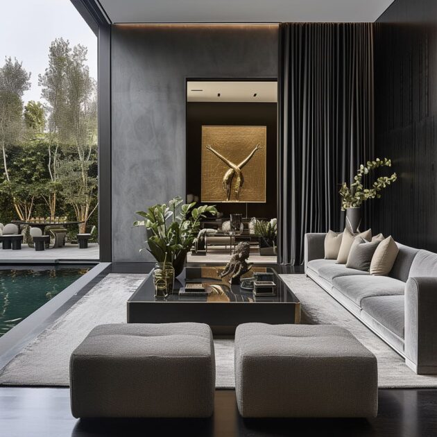 Luxurious Living Room Interior Designs with Rich Gray Hues