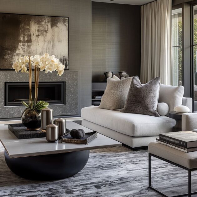 Luxurious Living Room Interior Designs with Rich Gray Hues