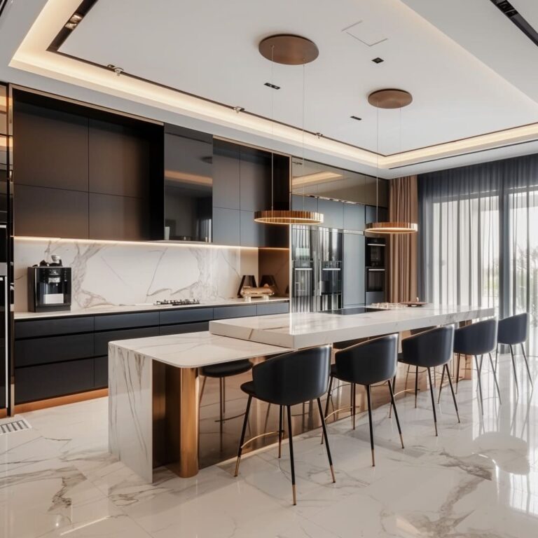 Sleek Elegance: Contemporary Luxury Kitchen Interior Design