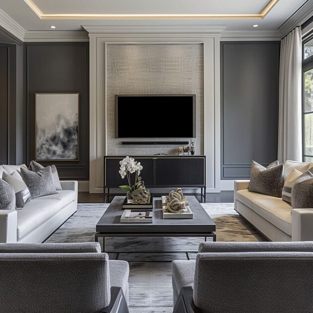 Modern Luxury: Gray Tones in Minimalist Interior Elegance