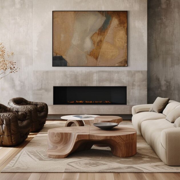 Modern Luxury and Organic Minimalism in Livign Room Design