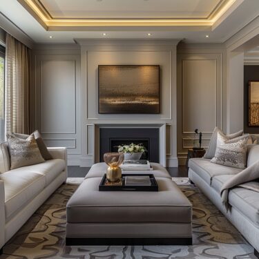 Contermporary Transitional Living Room: Walls, Ceiling, Decor