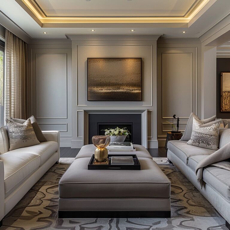 Contermporary Transitional Living Room: Walls, Ceiling, Decor