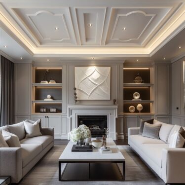 Contermporary Transitional Living Room: Walls, Ceiling, Decor