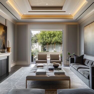 Contermporary Transitional Living Room: Walls, Ceiling, Decor