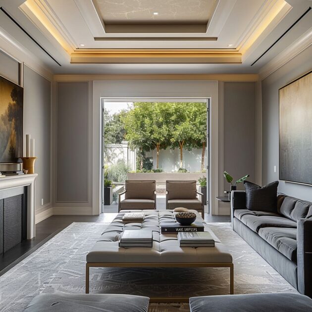 Contermporary Transitional Living Room: Walls, Ceiling, Decor