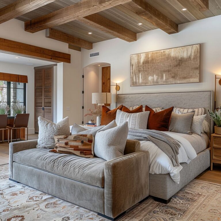 Modern Rustic Farmhouse Master Bedroom Design Ideas