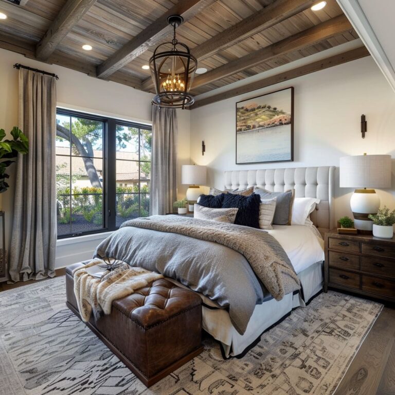 Modern Rustic Farmhouse Master Bedroom Design Ideas