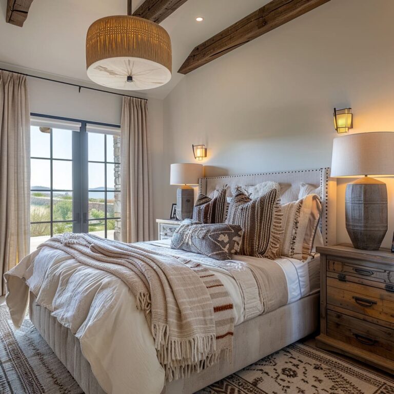 Modern Rustic Farmhouse Master Bedroom Design Ideas