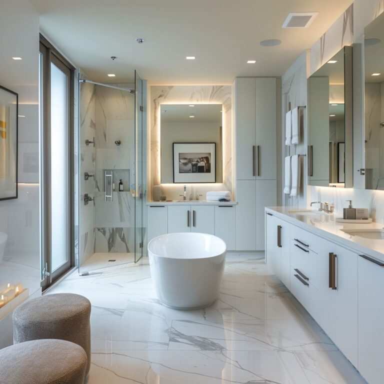 Dream Spa at Your Home: Master Bathrooms in Luxury White