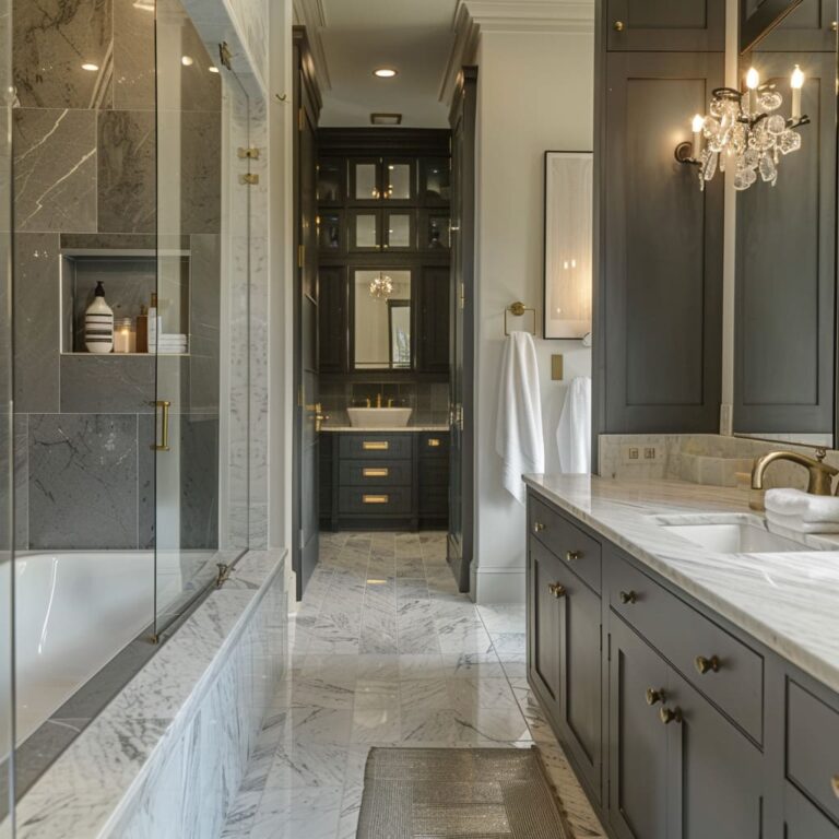 Bold & Beautiful Master Bathroom Ideas in Gray & Black | FH