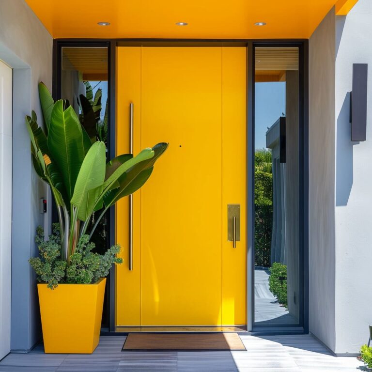 Stylish Entry Door Ideas on a Budget with Bold Colors