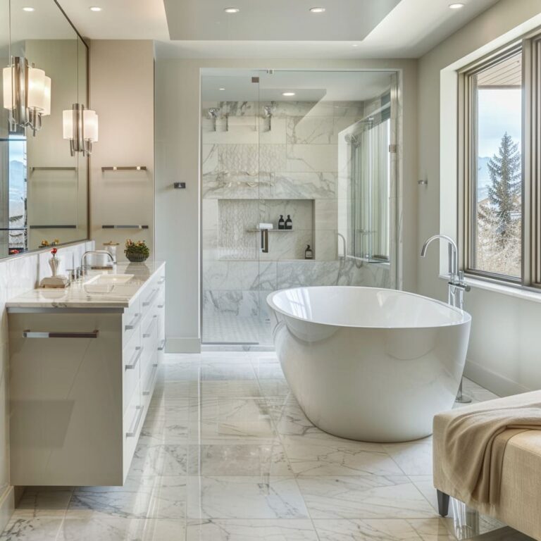 Dream Spa at Your Home: Master Bathrooms in Luxury White