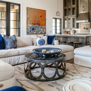 Modern Farmhouse Living Room with Custom Metal Furnishings