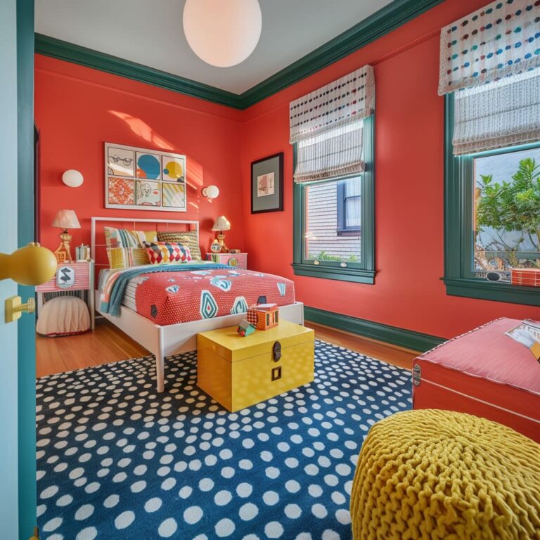 reative Child's Room Decor: Bright Colors and Fun Patterns