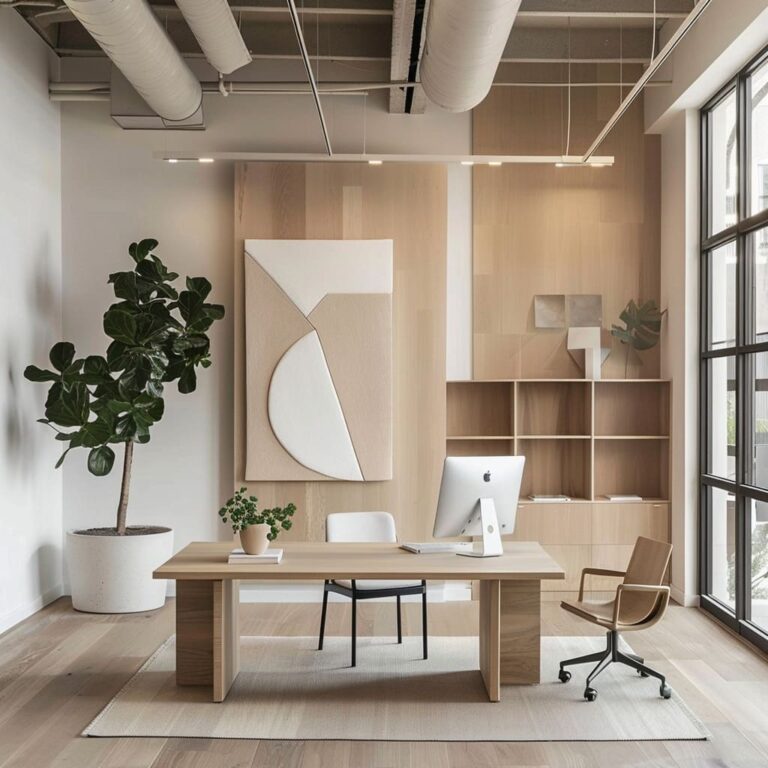 Want a Calm Workspace? Try Scandi Minimalist Office Ideas
