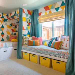 reative Child's Room Decor: Bright Colors and Fun Patterns