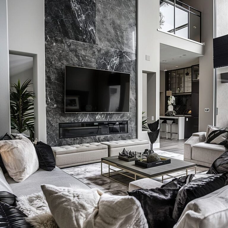 How Grey Hues and Luxe Finishes Create a Classy Living Room