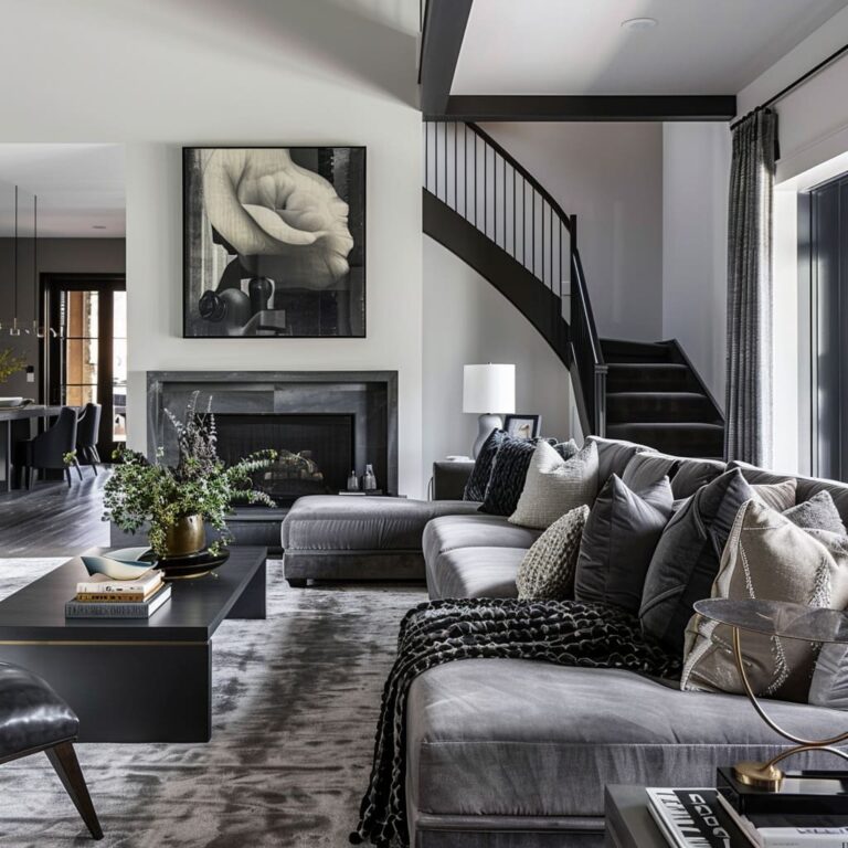 How Grey Hues and Luxe Finishes Create a Classy Living Room