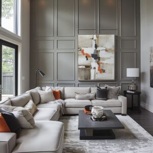 How Grey Hues and Luxe Finishes Create a Classy Living Room