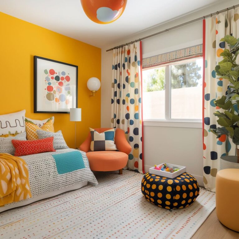 reative Child's Room Decor: Bright Colors and Fun Patterns