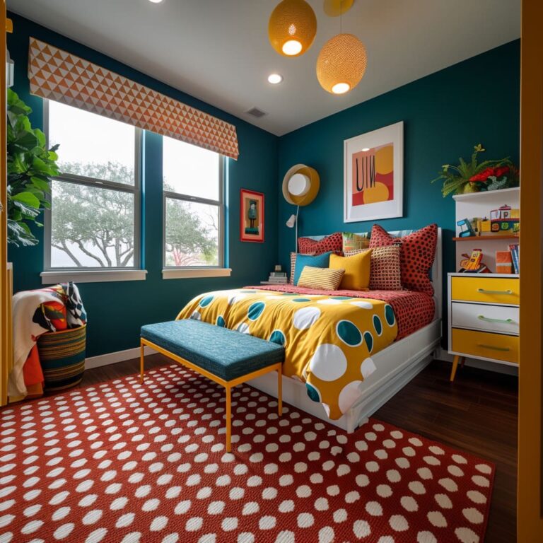 reative Child's Room Decor: Bright Colors and Fun Patterns