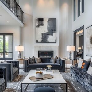 How Grey Hues and Luxe Finishes Create a Classy Living Room