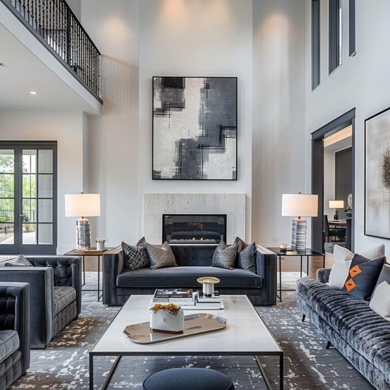 How Grey Hues and Luxe Finishes Create a Classy Living Room